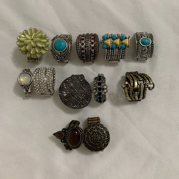 paparazzi | Jewelry | Lot Of Womens Stretchy Paparazzi Rings 2 Rings ...